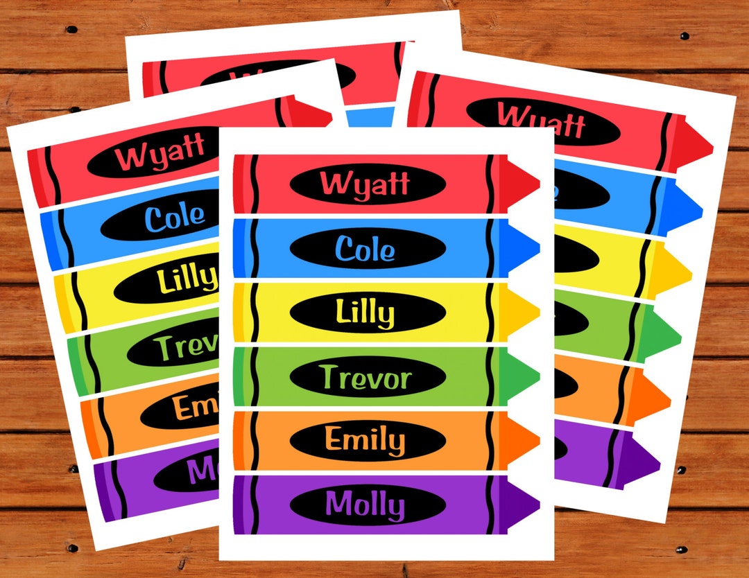 Crayon Labels - 24 Personalized Printable Classroom Labels for Easy ...