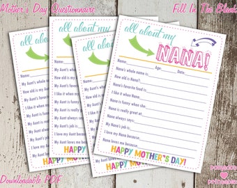 All About Nana Fill in the Blank - Etsy