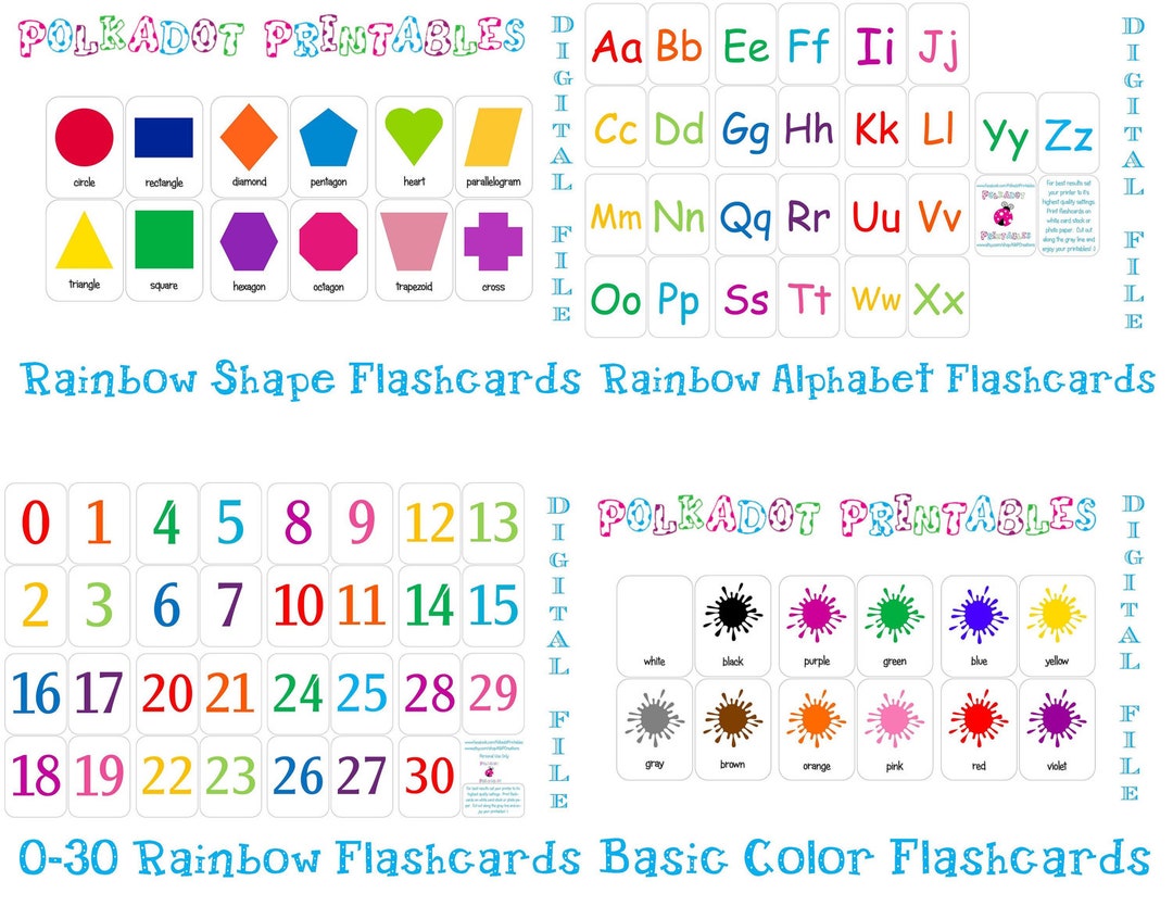 Printable Flashcards Combo Pack Instant Download - Etsy