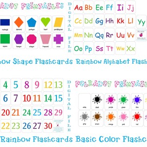 Printable Flashcards Combo Pack - Printable PDF Instant Download ...