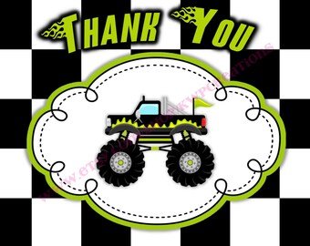 Modern Monster Truck Thank You Card Monster Jam Thank You - Etsy