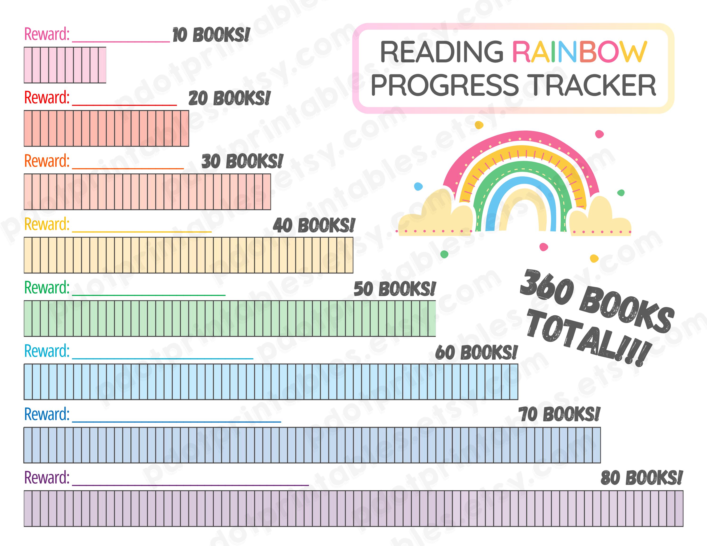 Reading Rainbow Challenge Printable Set – Summer Reading Log (PDF) - Etsy