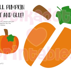 Fall Pumpkin Paper Craft - Print, Cut and Glue - Digital Printable PDF ...