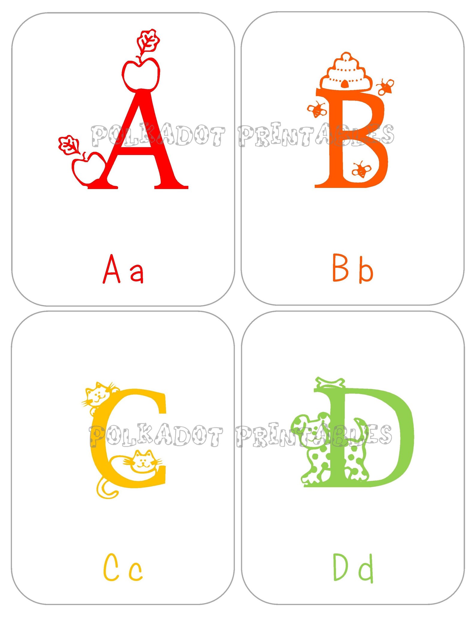 Alphabet Flashcards - Upper & Lowercase Instant Download PDF for ...
