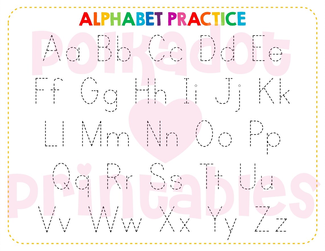 Rainbow Alphabet Trace Worksheets PDF Lower Upper and Combined - Etsy