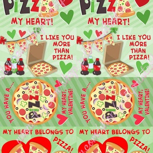 Pizza Lover Valentine Set - Prints 8 per Page - Printable Classroom ...
