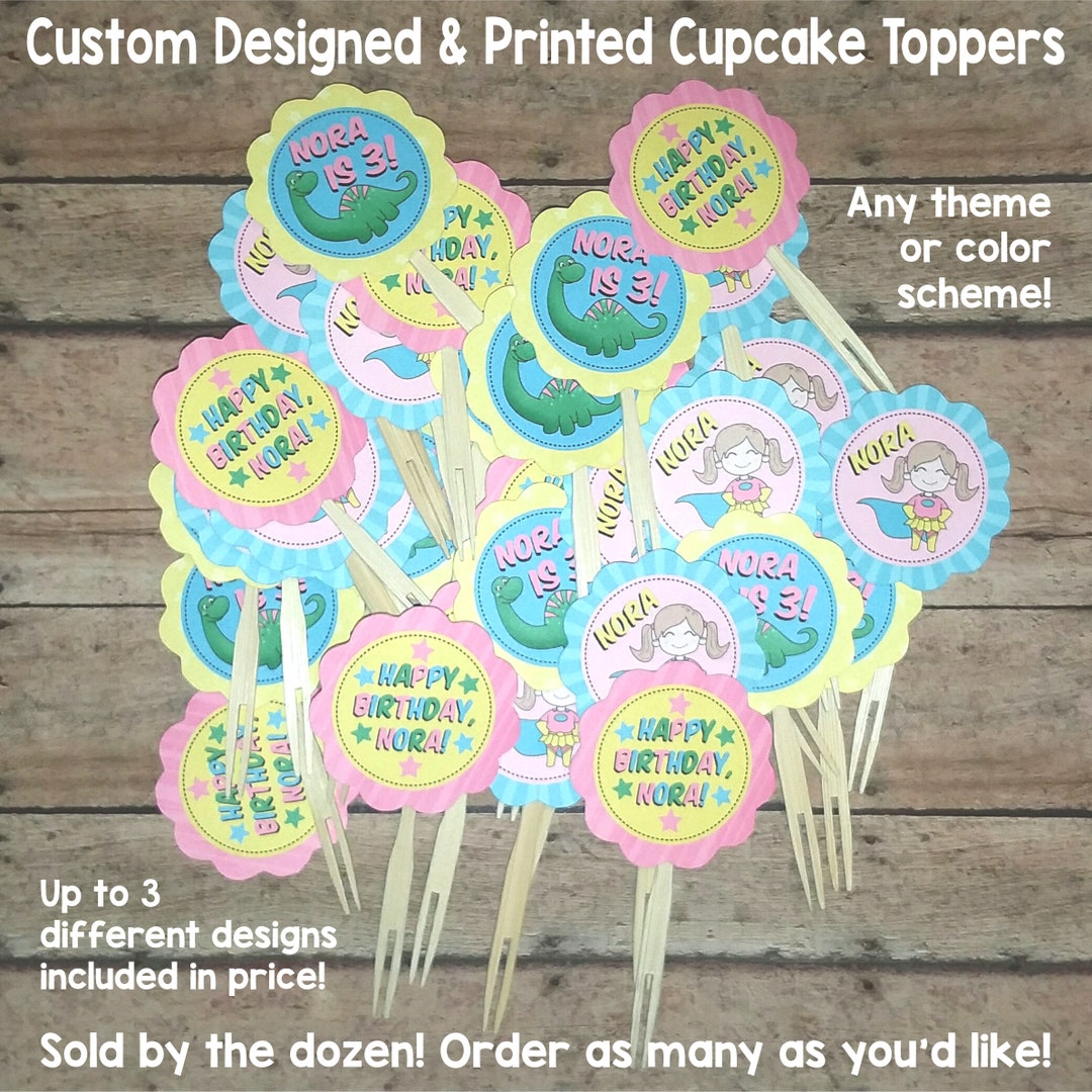Custom Designed and Assembled Cupcake Toppers - Any Theme or Color ...