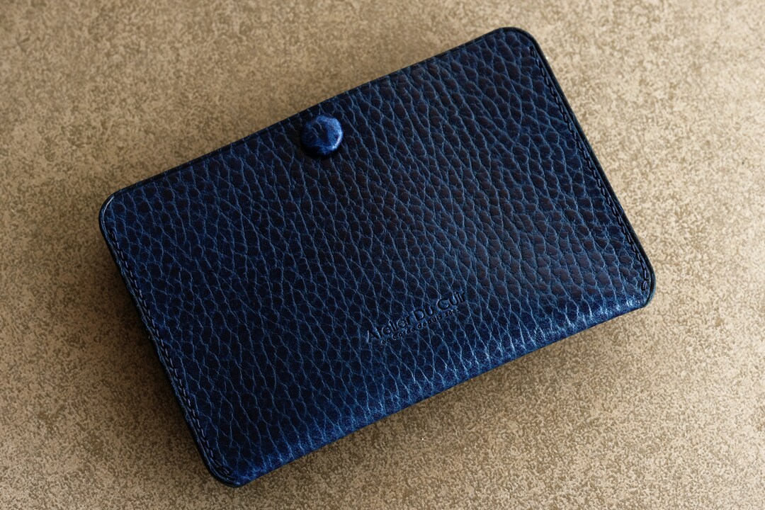 Atelier Du Cuir Simplet "snap" Card Case/holder Dollaro Blue - Etsy