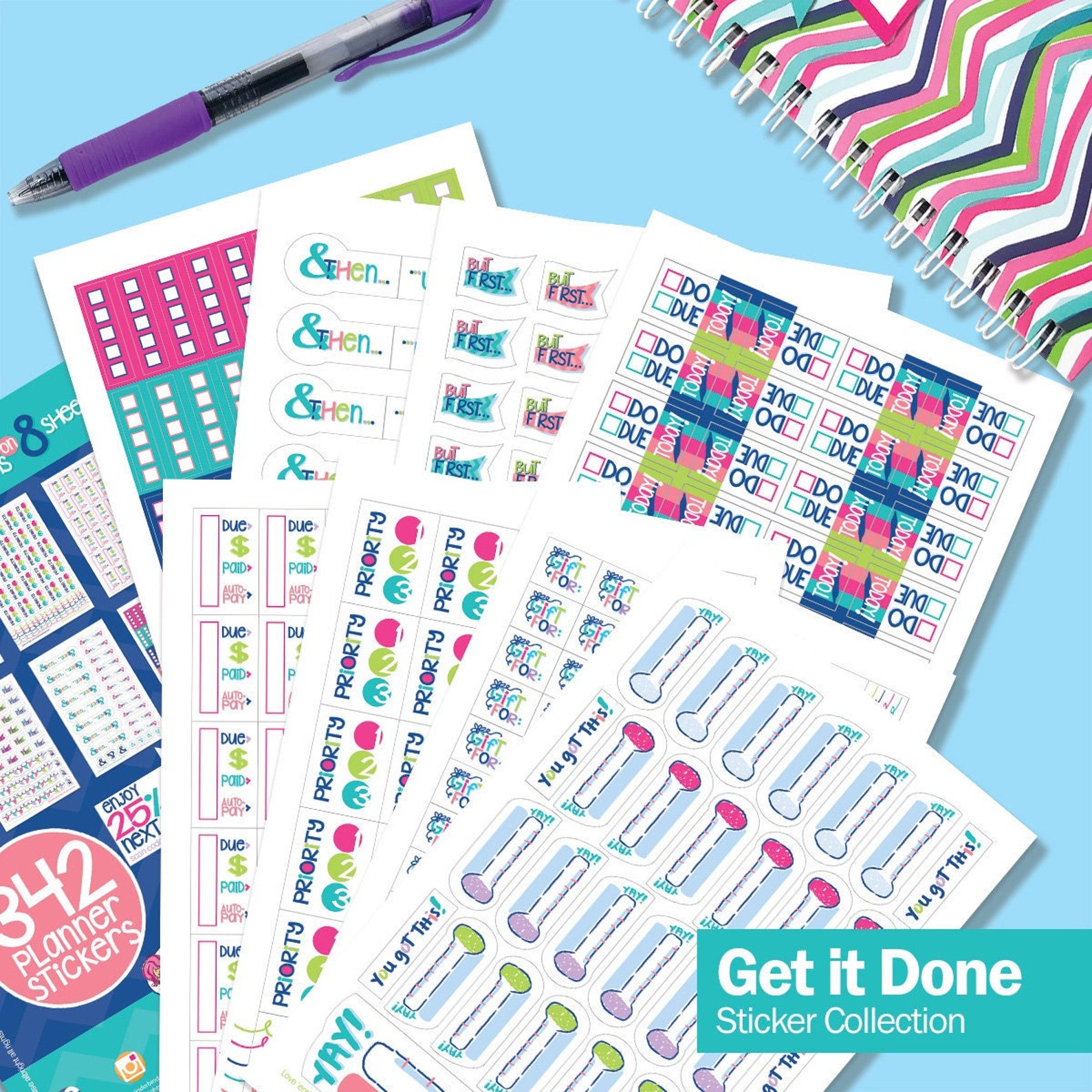 Get It Done Planner Stickers Goal Planning Checklist Etc. - Etsy