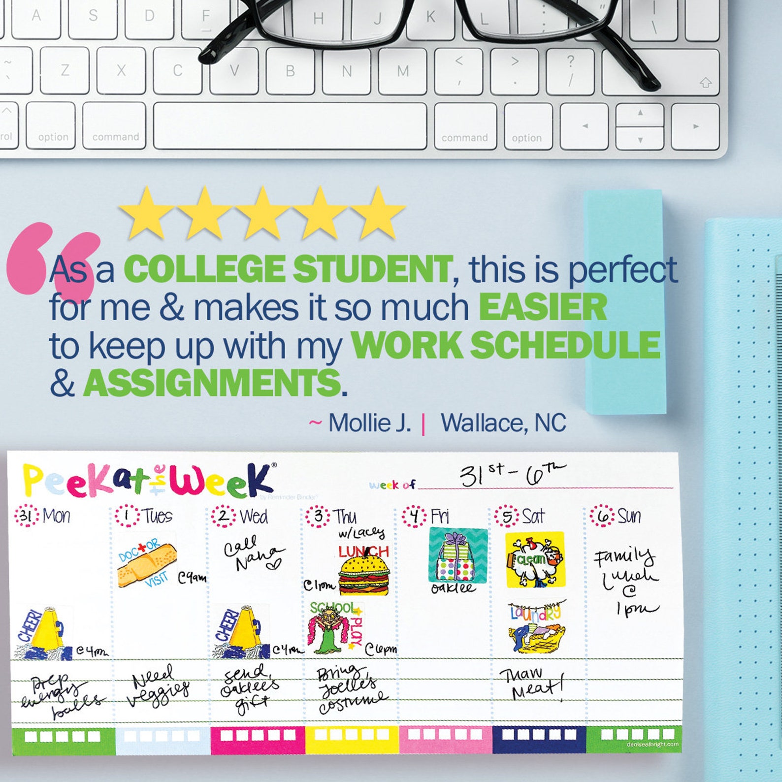 MINI Peek at the Week® Planner Pad With Daily Columns - Etsy