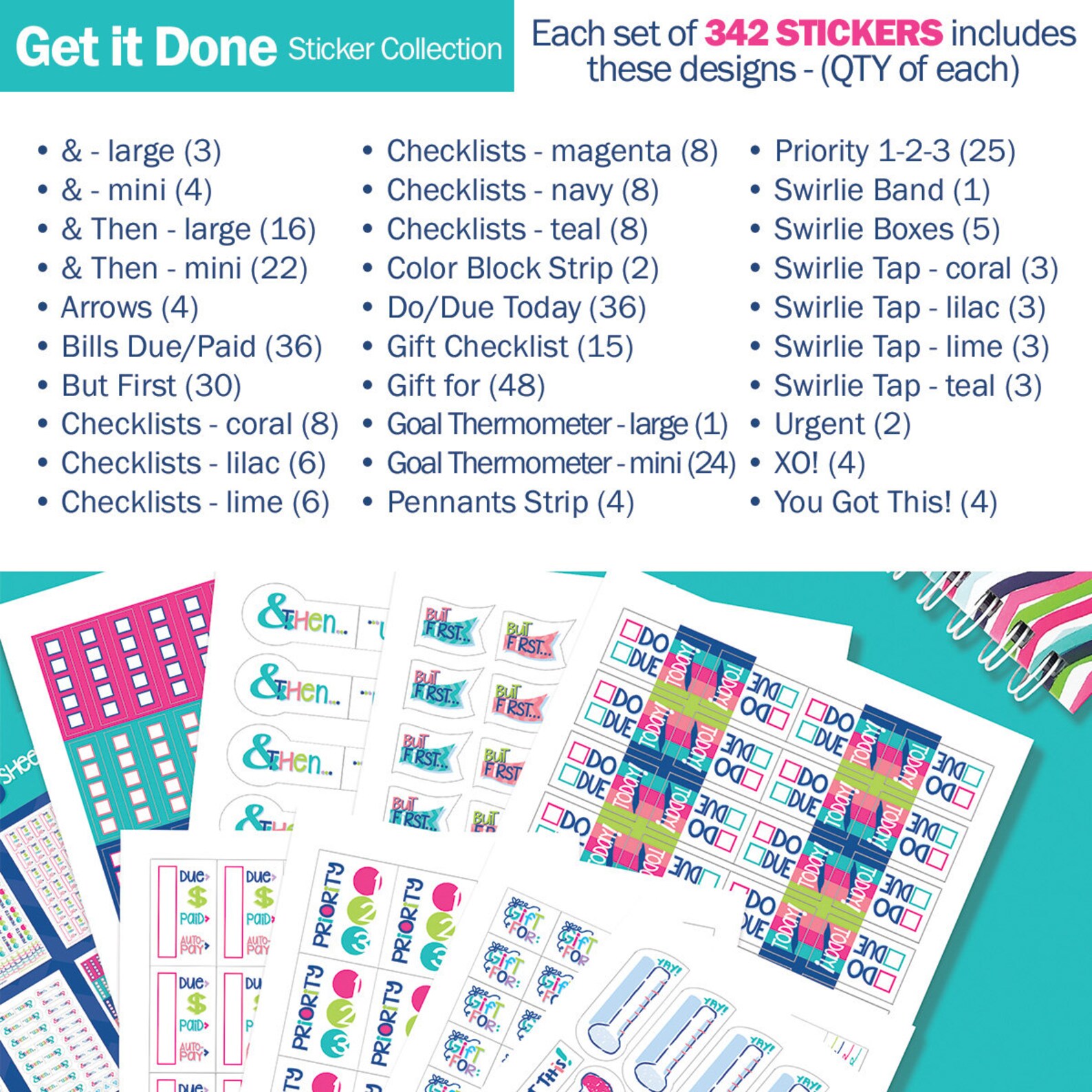 Get It Done Planner Stickers | Goal Planning, Checklist, Etc. - Etsy