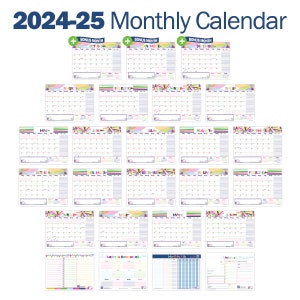 Printable 2024-25 Monthly View Calendar Bonus Tools Print-ready ...