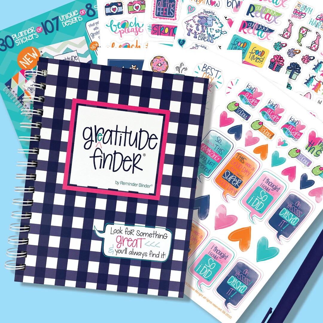 Gratitude Journal + Stickers Bundle | 52 Week Daily Positive Thinking ...