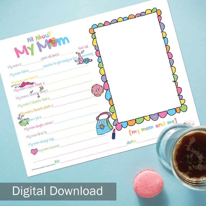 About My Mom | Digital Download | Mother's Day Gift | Print-ready ...
