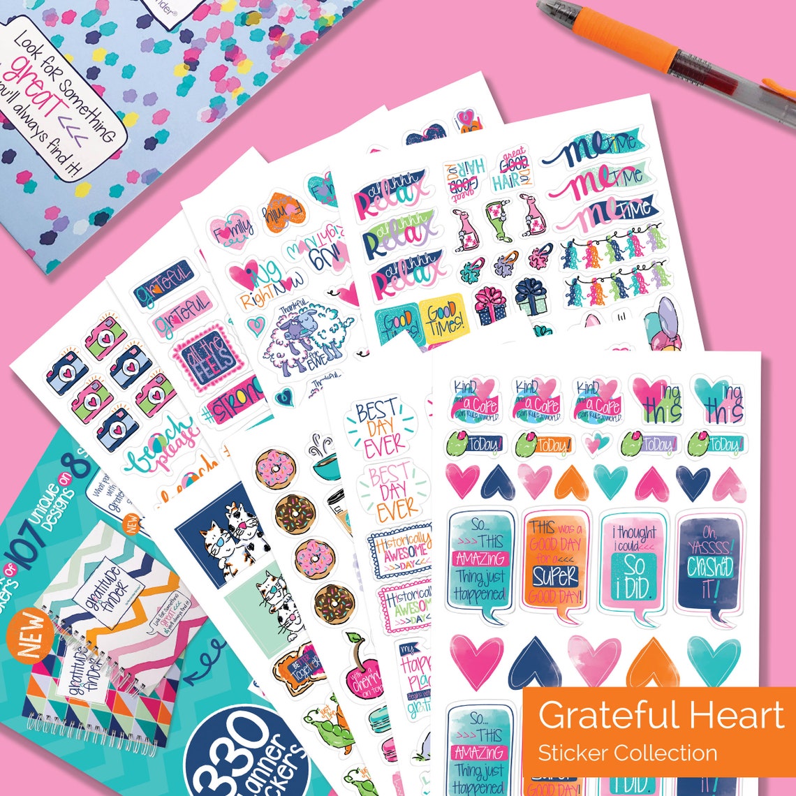 Grateful Heart Stickers Gratitude Positive Good Vibes | Etsy