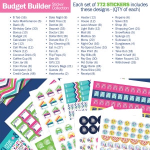 Budget Planning Sticker Sets Financial Planning 772 Count Pack Budget ...
