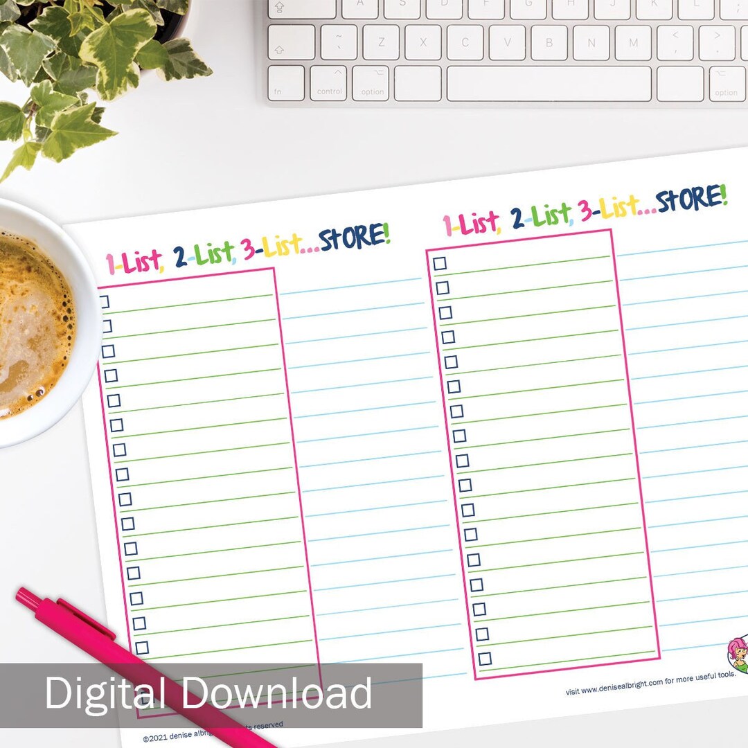 Checkbox Checklists 2-up Digital Download Print-ready - Etsy