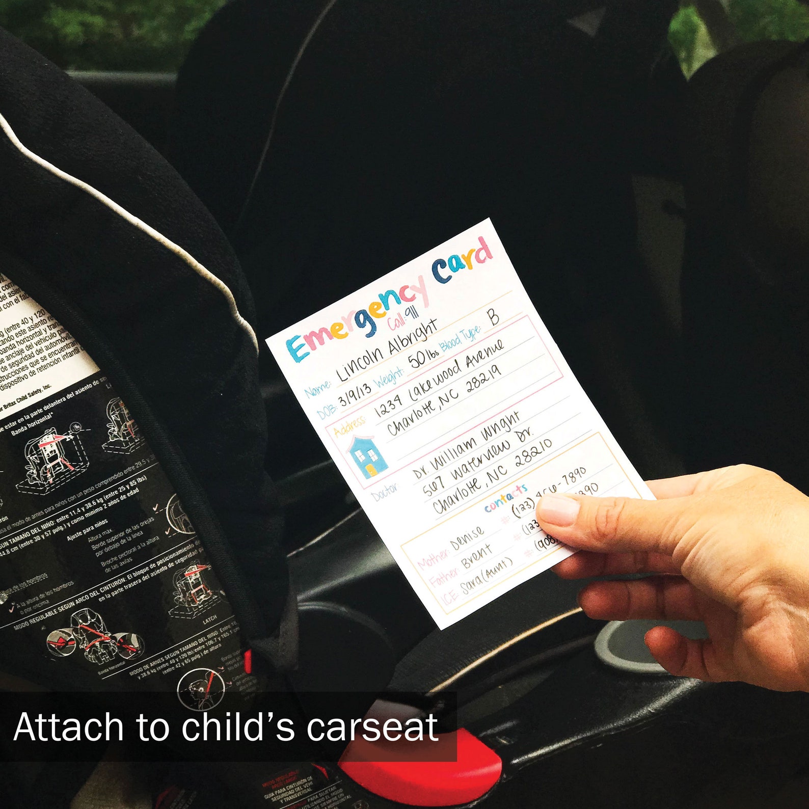 Kids' Emergency Card Digital Download Print-ready - Etsy