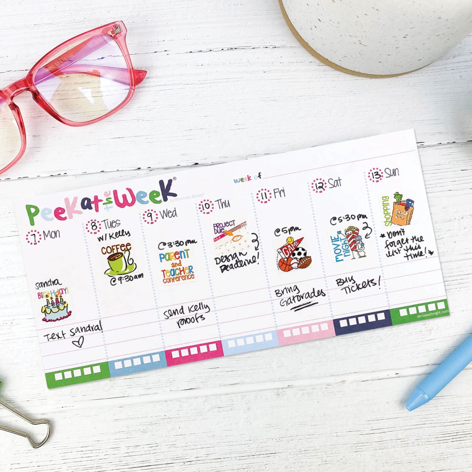 MINI Peek at the Week® Planner Pad With Daily Columns - Etsy