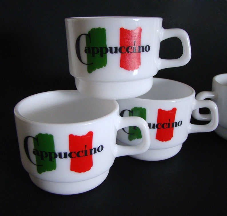 Maxwell House Cappuccino Coffee Mugs, Restaurant Stacking Cups, Arcopal ...