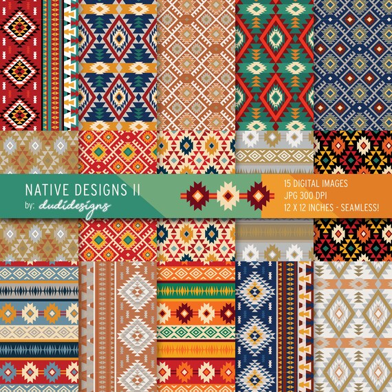 Native Digital Paper Pack. Scrapbooking Pages Background | Etsy