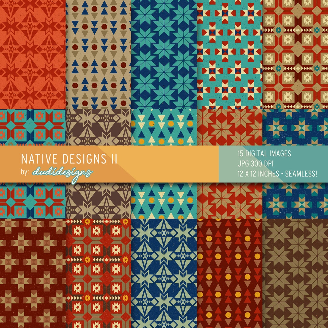 Native Digital Paper Pack Part 2. Scrapbooking Pages, Background ...