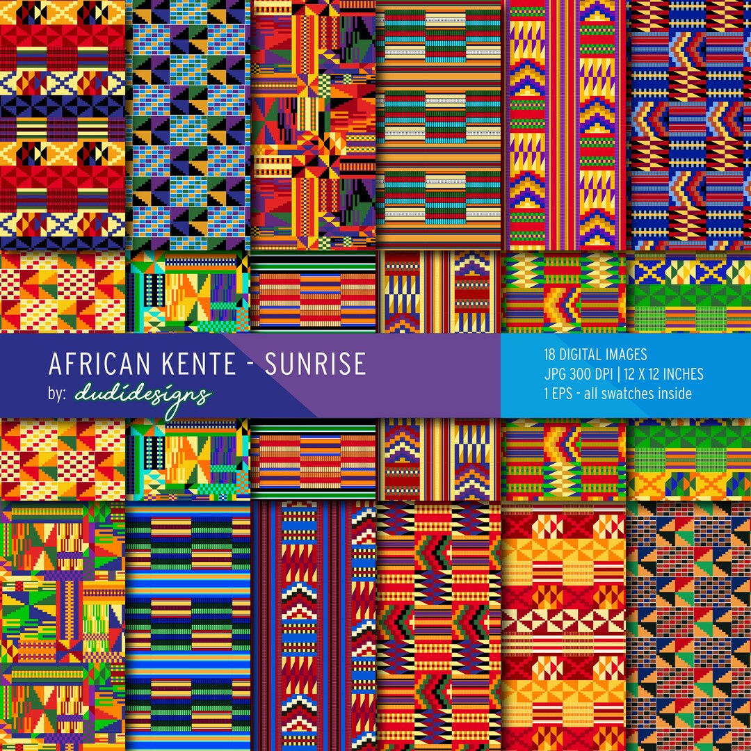 Kente Digital Paper Pack: African Pattern Backgrounds (digital Download ...