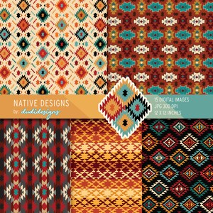 Native Digital Paper Pack Part 1. Scrapbooking Pages, Background ...