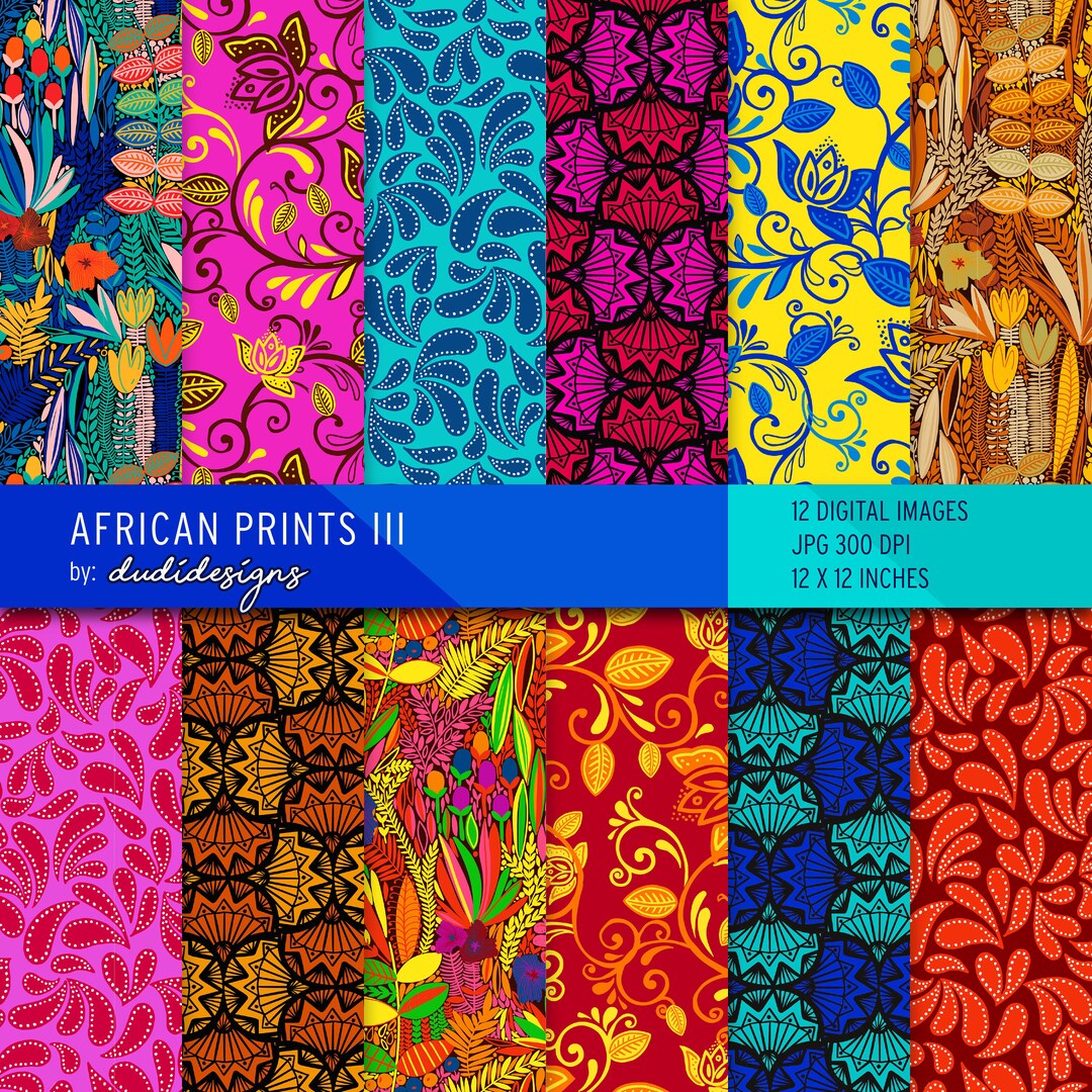 African Print Seamless Digital Paper Pack - Part 3. Scrapbooking Pages ...