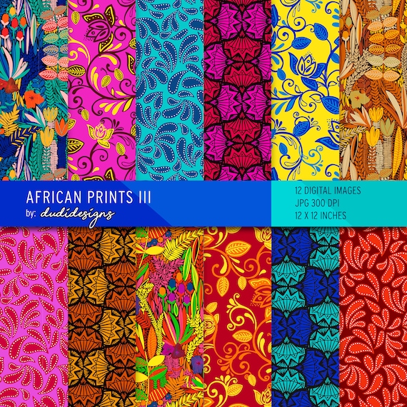 African Print Seamless Digital Paper Pack Part 3. - Etsy