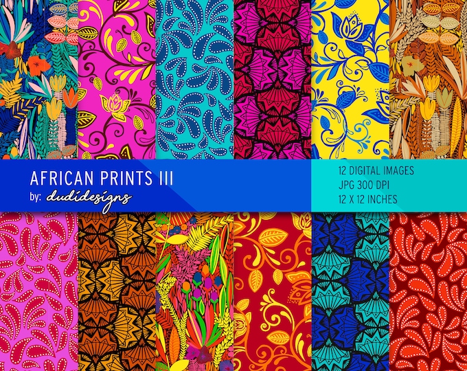 African Print Seamless Digital Paper Pack Part 3. - Etsy