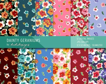 Liberty Style Seamless Floral Digital Paper, Fabric, Scrapbook ...