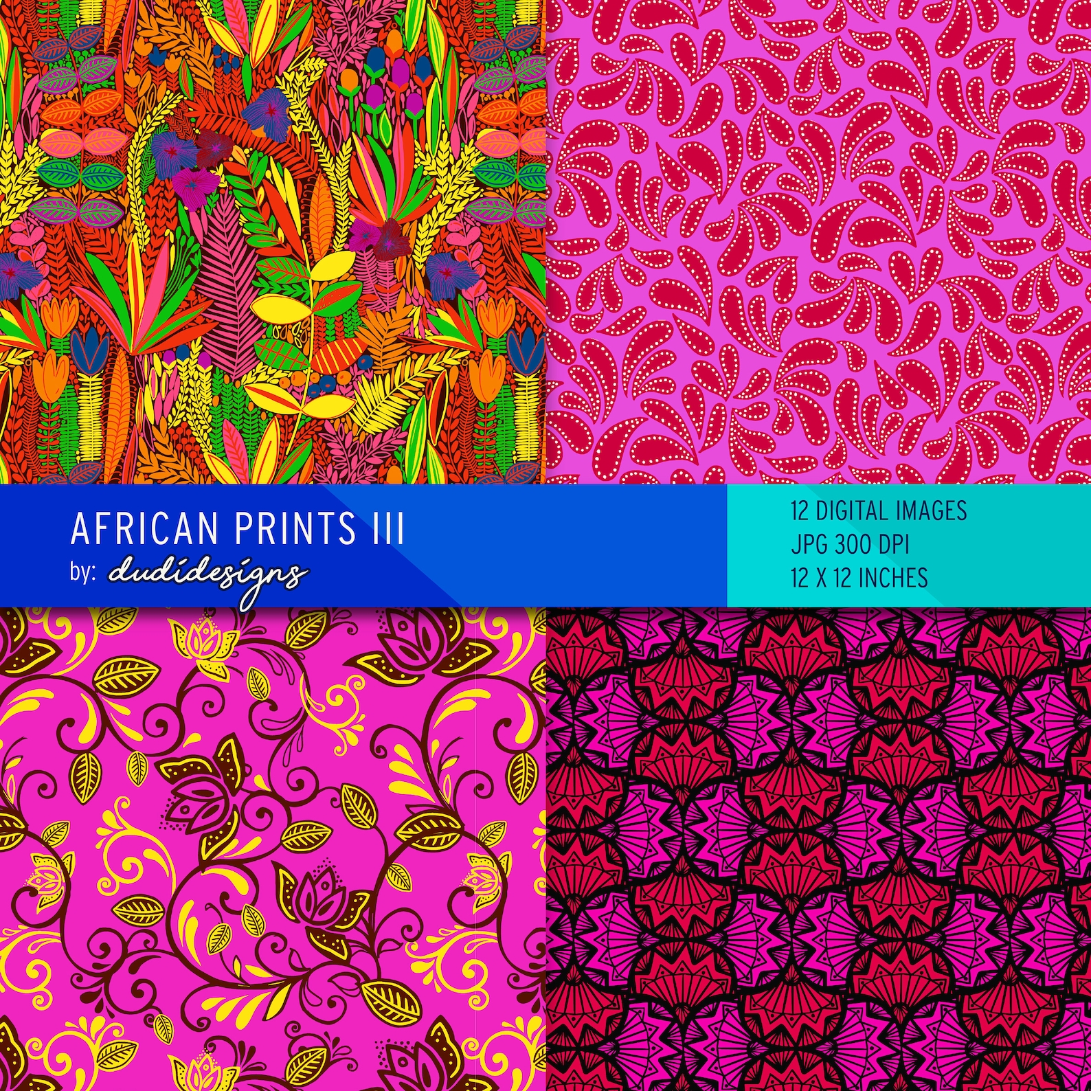 African Print Seamless Digital Paper Pack - Part 3. Scrapbooking Pages ...