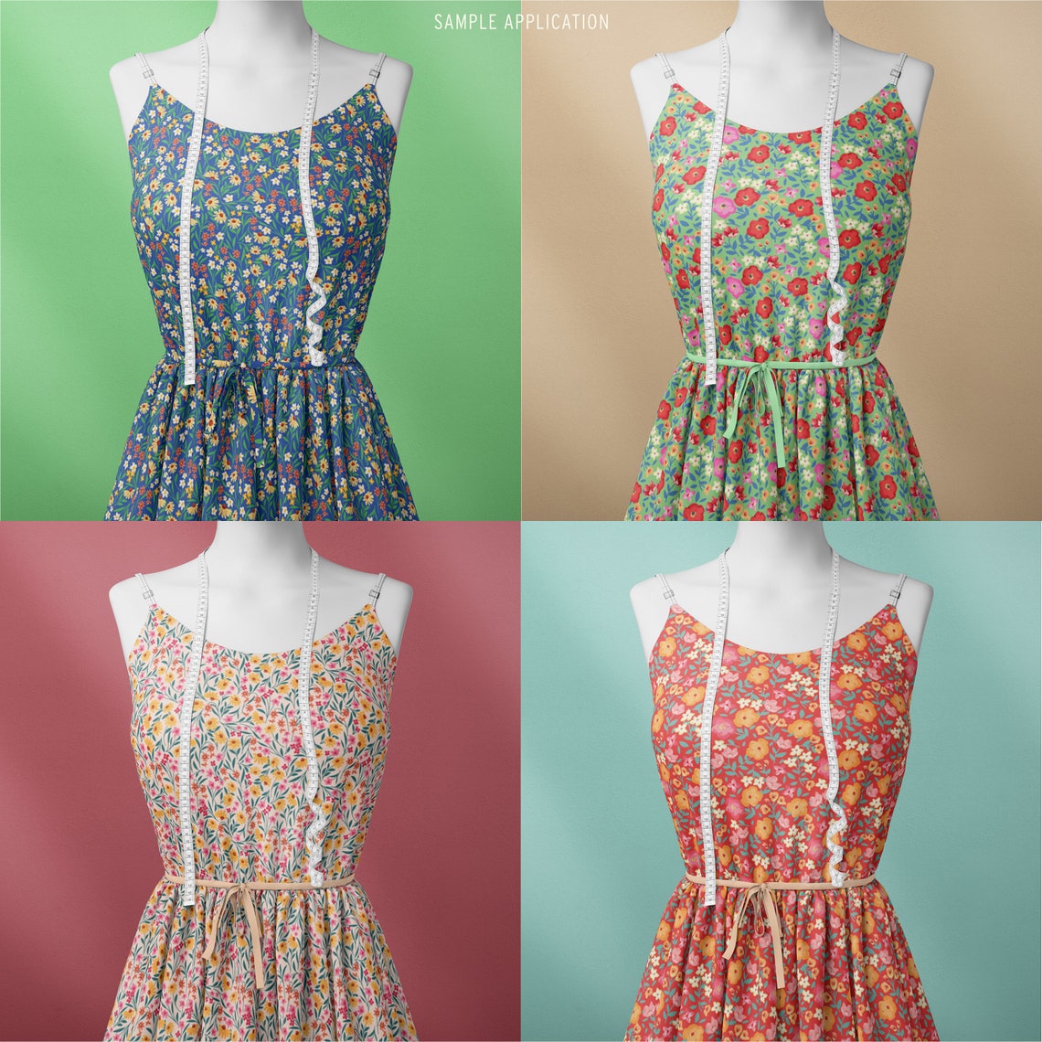 Liberty Style Seamless Floral Digital Paper Fabric - Etsy