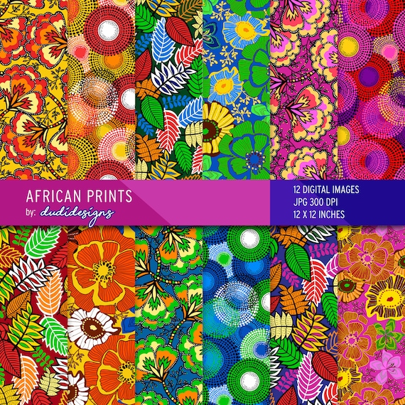 African Print Seamless Digital Paper Pack. Scrapbooking Pages | Etsy