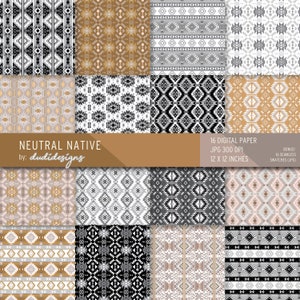 Neutral Native Digital Paper Pack. Scrapbooking Pages, Background ...