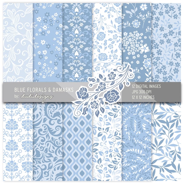 Damask Digital Paper - Etsy