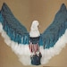 Bi-centennial Eagle • 1970s Macrame Animal Pattern Wall Art America ...