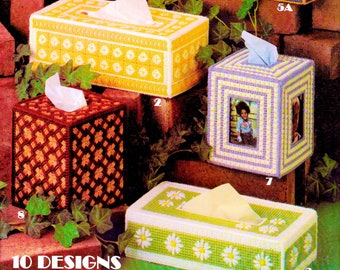 PATTERN: Daisy Tissue Box Cover in Plastic Canvas - Etsy