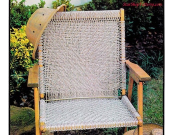 Chicken Macrame Lawn Chair 1980s Macrame Patio Chairs Rooster Farm Folding Deck Furniture ...