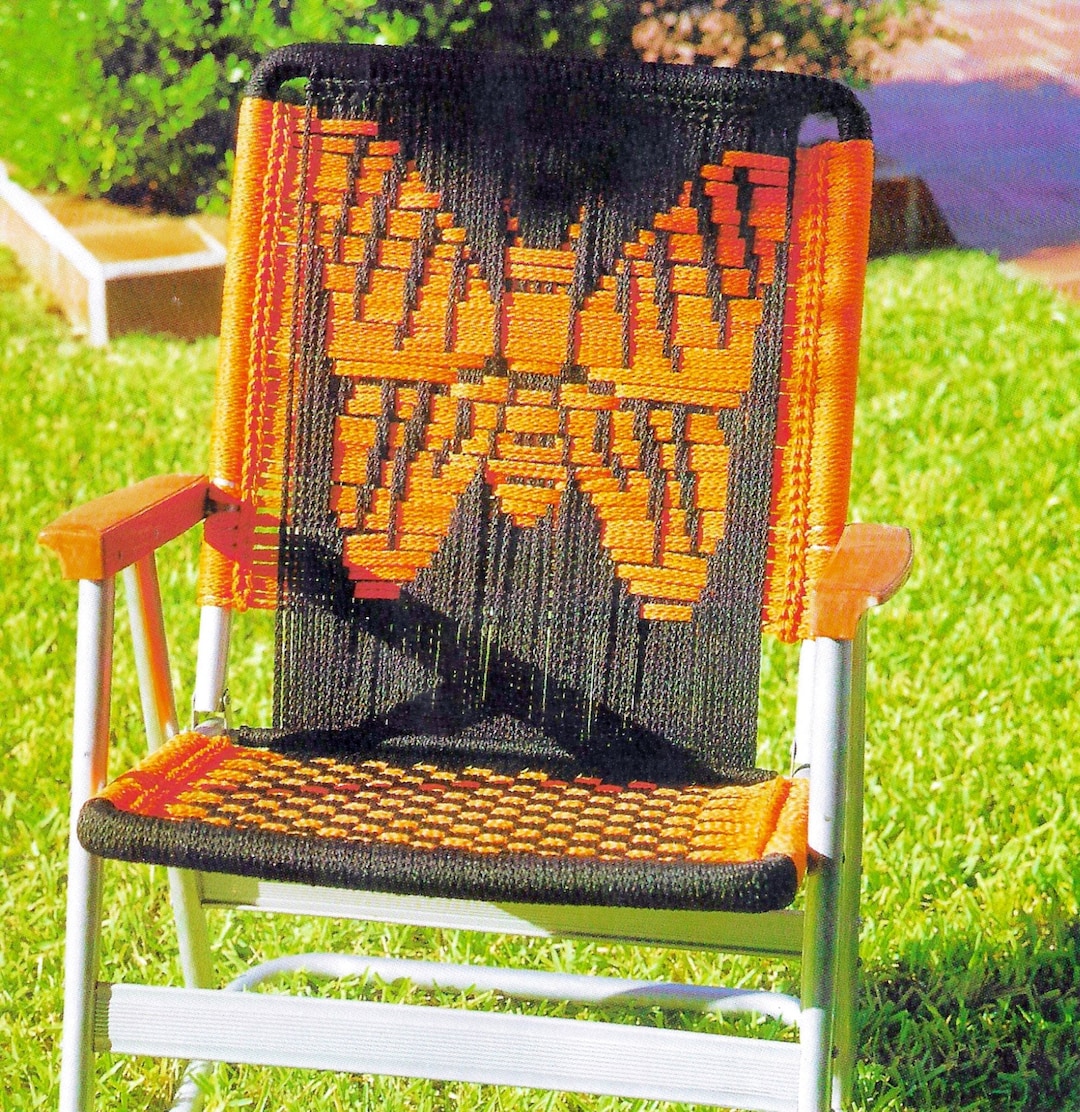 Macrame Chairs • vintage Macrame Patio Lawn Chair Pattern Book PDF • folding Deck Furniture ...