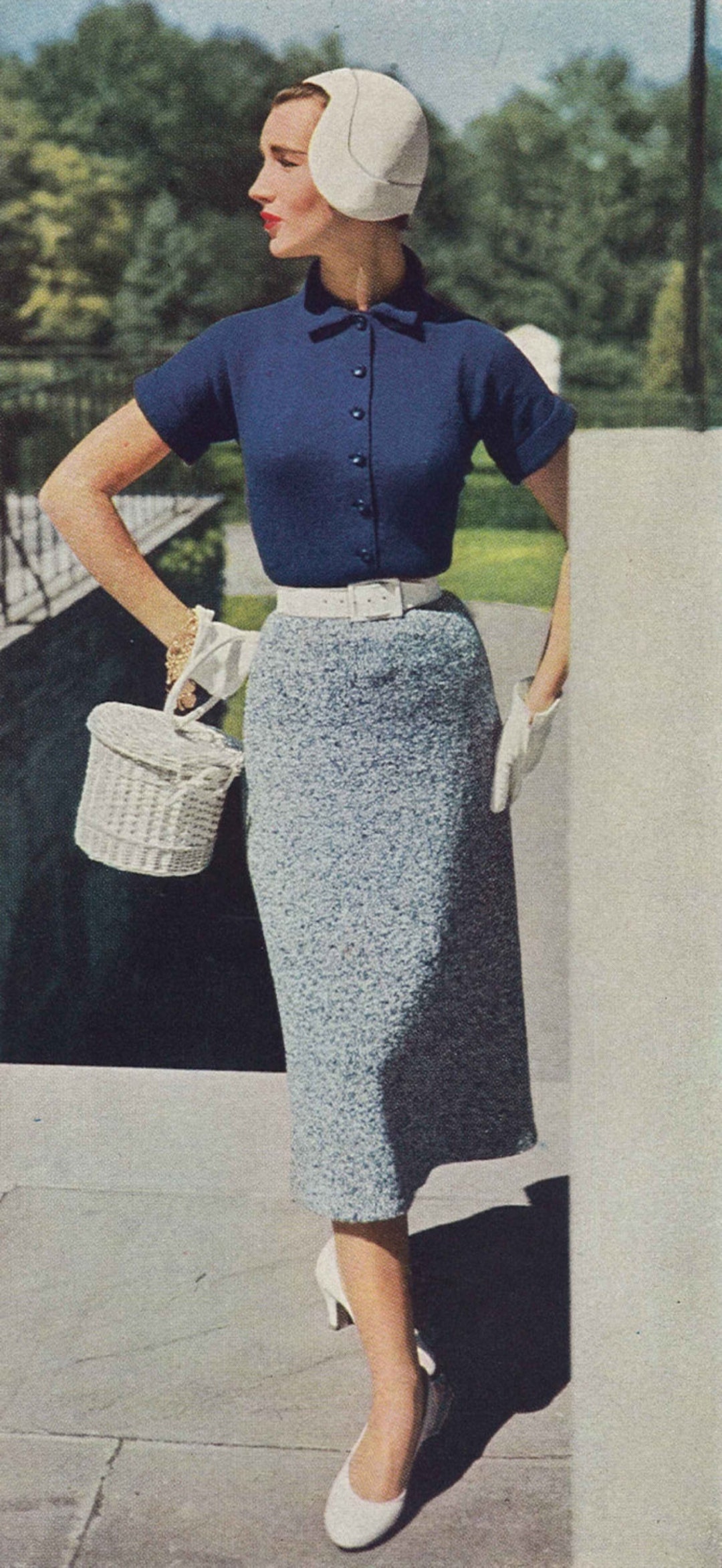 Shelly Dress • 1950s Knitting Knit Two Piece Shirtdress • 50s Vintage ...
