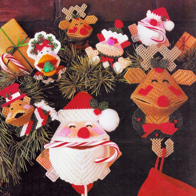 Plastic Santa and Deer - Etsy