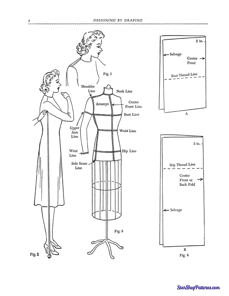 Designing by Draping Book • Vintage Tailoring Book • 1940s Dress Making ...