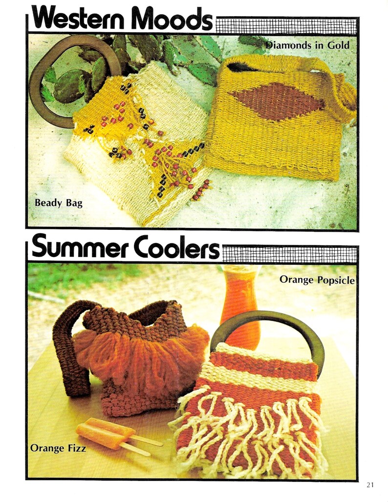 Purse Weaving Book 1970s Flatloom Kids Easy Beginner Weaving | Etsy