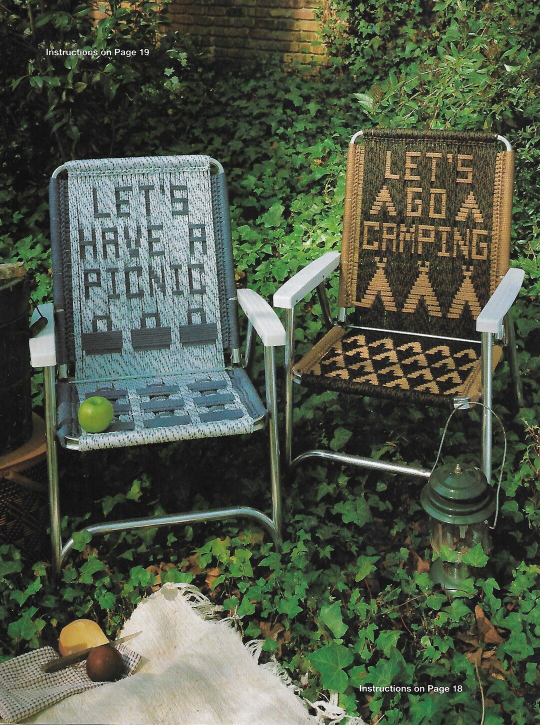 Picnic + Camping Macramé Chairs • 1970s Macrame Patio Lawn Chair ...