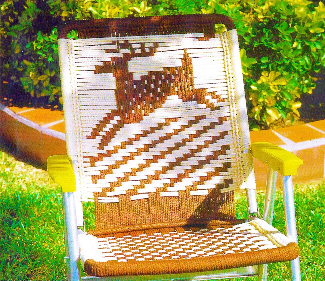 Macrame Chairs • Vintage Macrame Patio Lawn Chair Pattern Book PDF ...