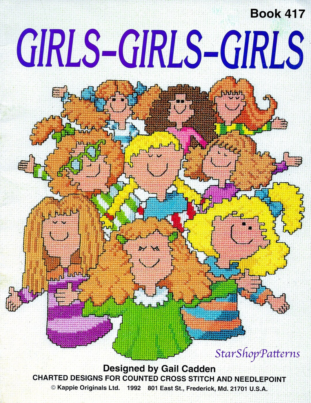 Vintage Cross Stitch Pattern Book PDF • Easy Beginner Cross Stitch ...