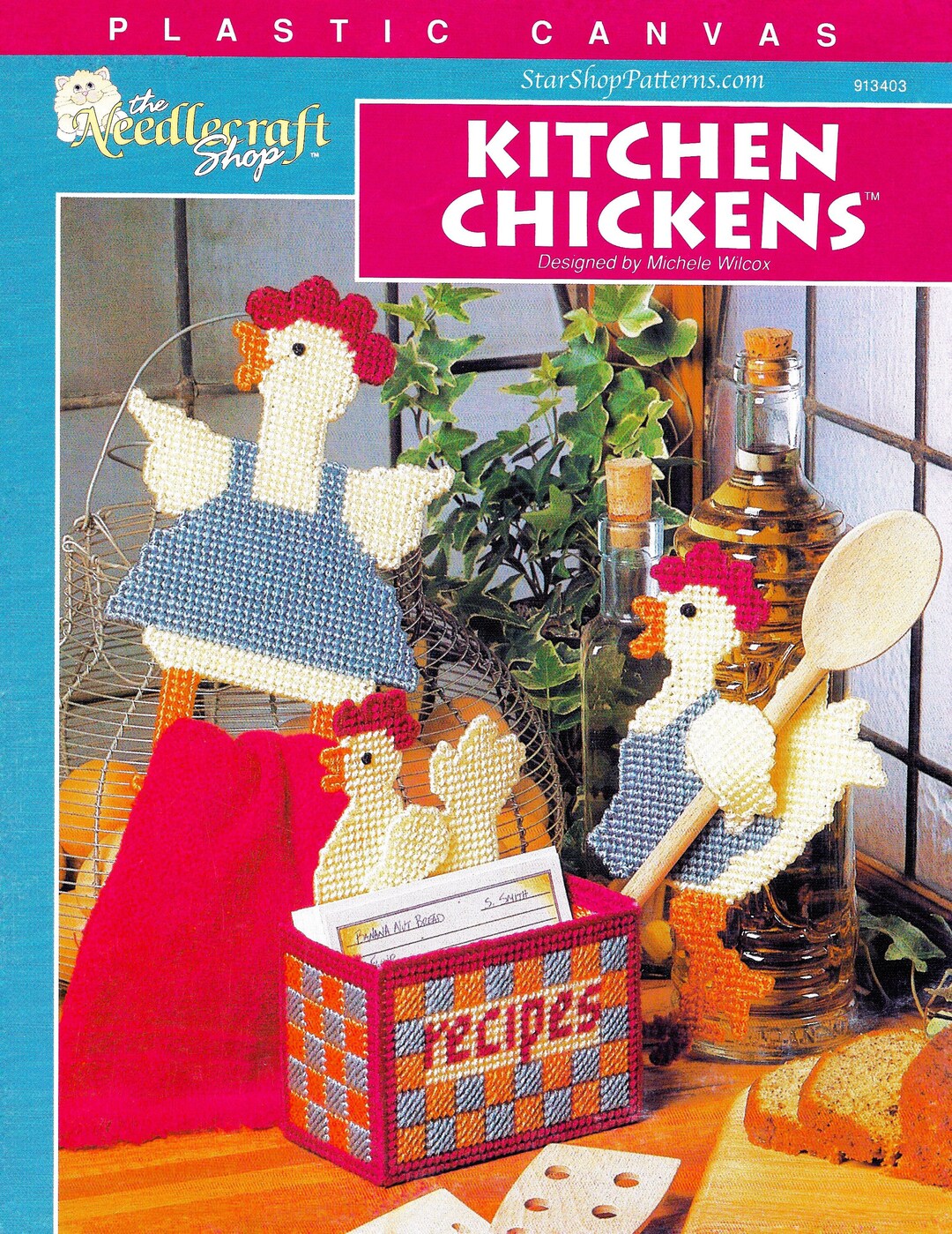 Vintage Chicken Plastic Canvas Pattern Book PDF • Chicken Recipe Box ...