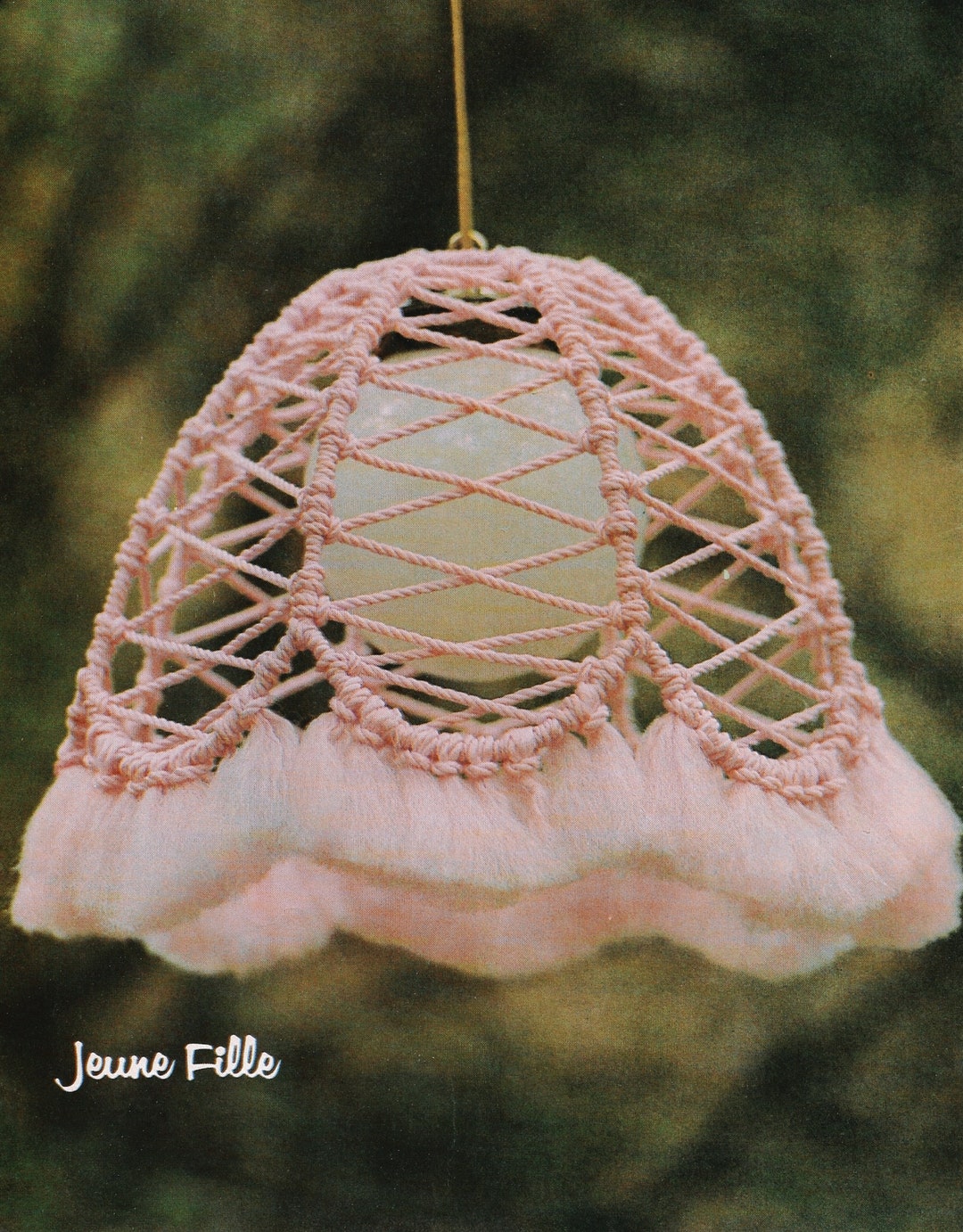 Vintage Macrame Lamp Pattern PDF • 1970s Easy Beginner Macrame Elegance ...